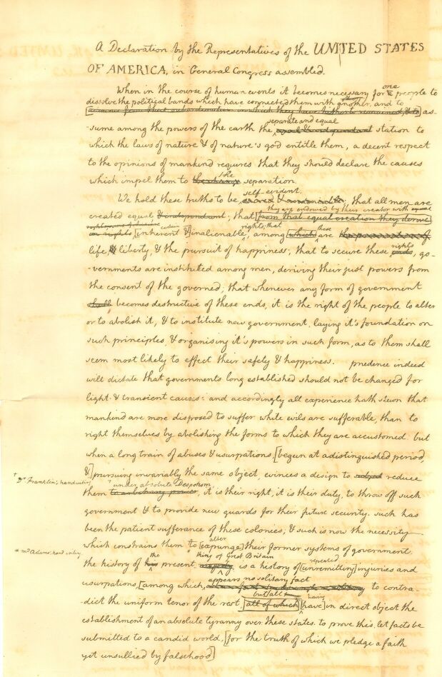 The Declaration of Independence Of the United States Of America,