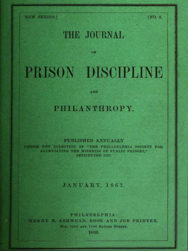 The Journal of Prison Discipline and Philanthropy, January 1863, by ...