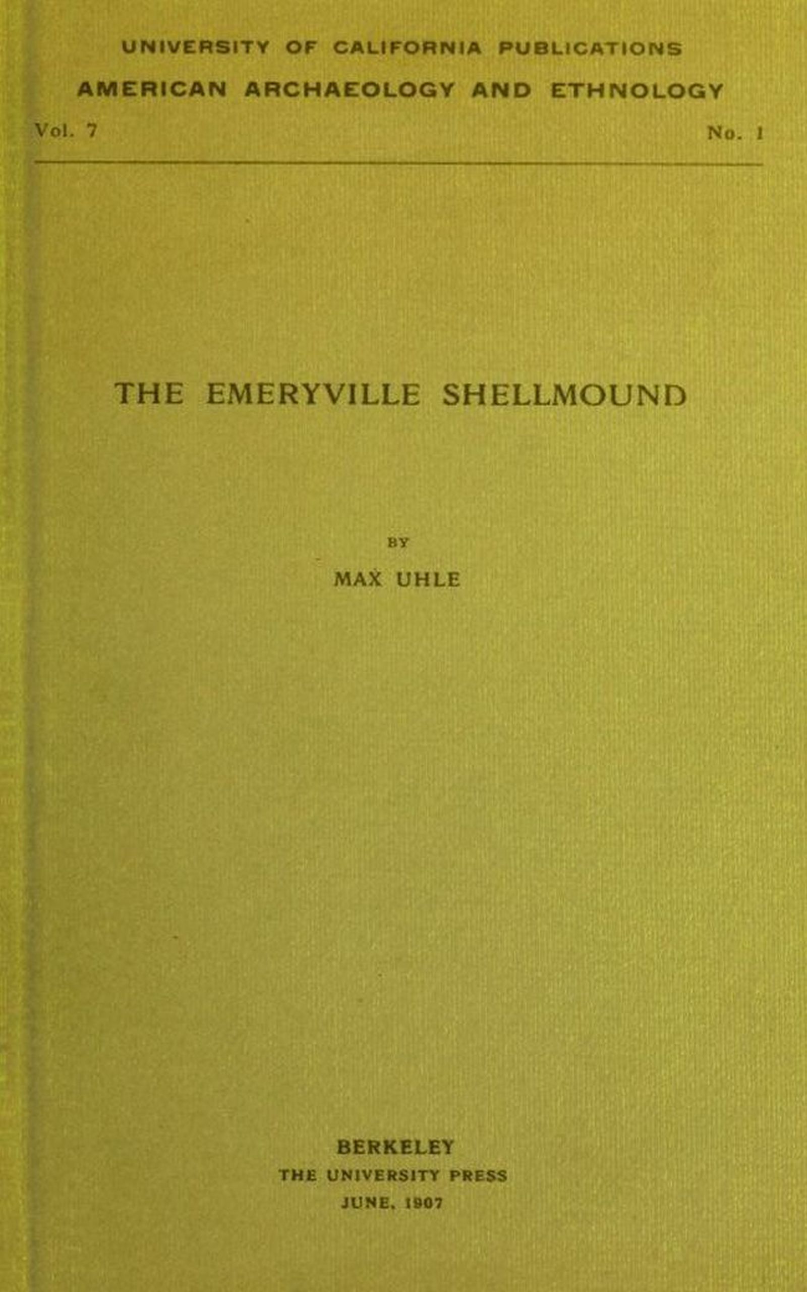 The Distributed Proofreaders eBook of The Emeryville Shellmound, by Max ...
