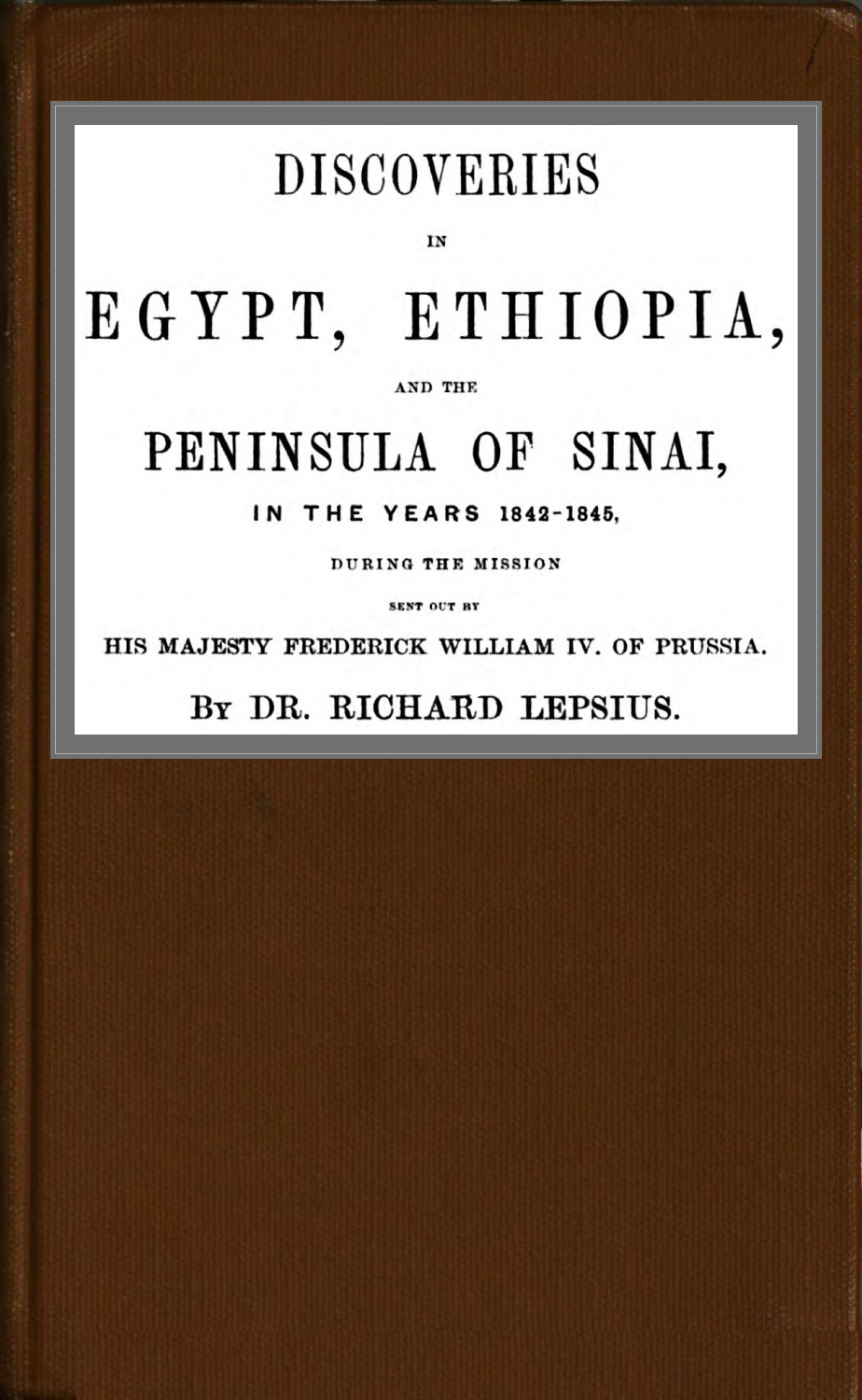 The Project Gutenberg eBook of Discoveries in Egypt, Ethiopia, and the ...